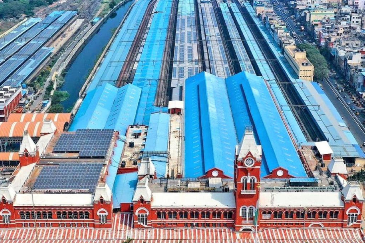 Dr Mgr Central Railway Station In Chennai Works On 100 Solar Energy ...