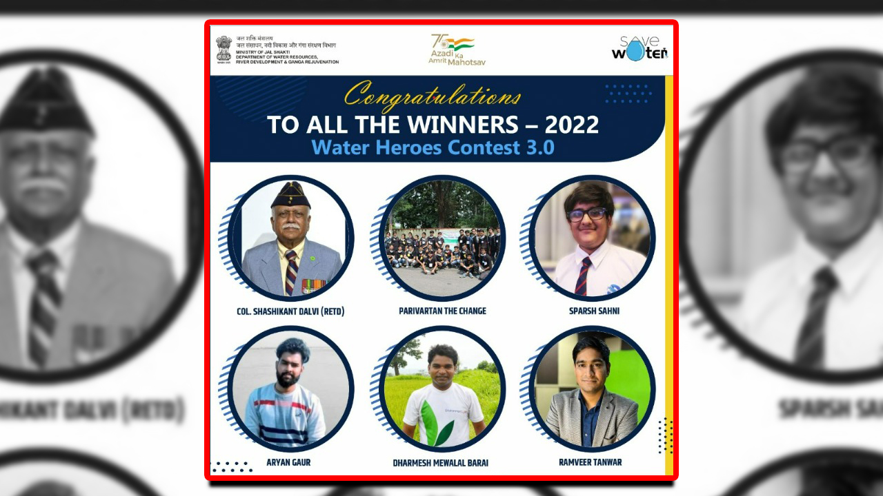 Dharmesh Barai Honored By Ministry Of Jal Shakti