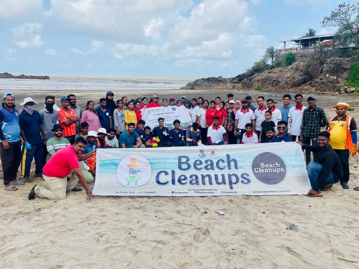 Clean Up Drive At Bhainder Beach By For Future India