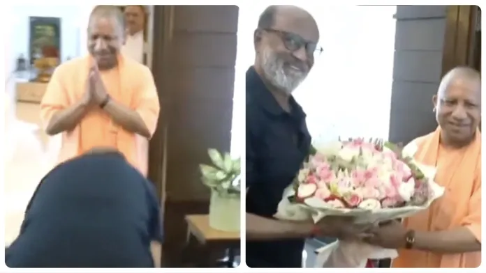 Rajnikanth Touches Feet Of Up Cm Yogi Adityanath Video Goes Viral