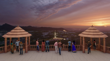 The Grand Corridor Between Ambaji Temple And Gabbar Mountain