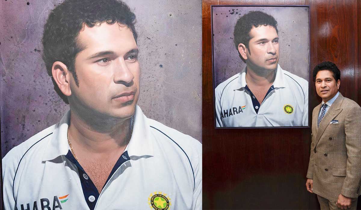 Sachin Tendulkars Portrait At The Mcc Museum At Lords